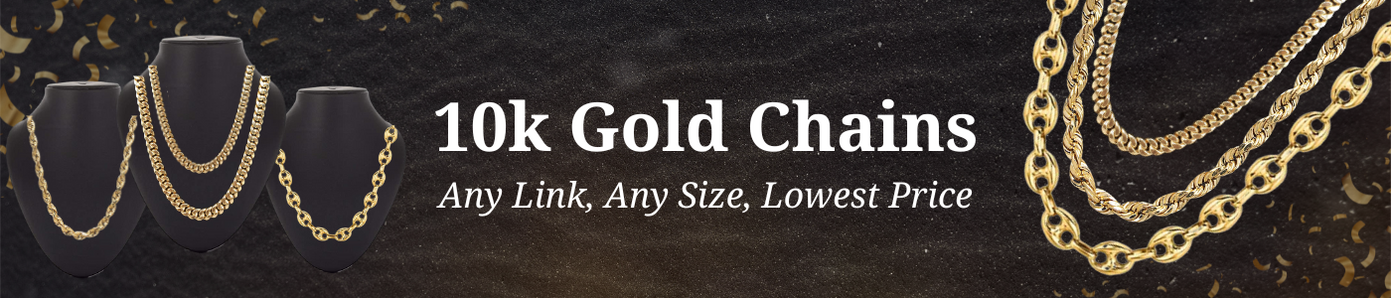 10k Gold Chains — Diamond Marquise