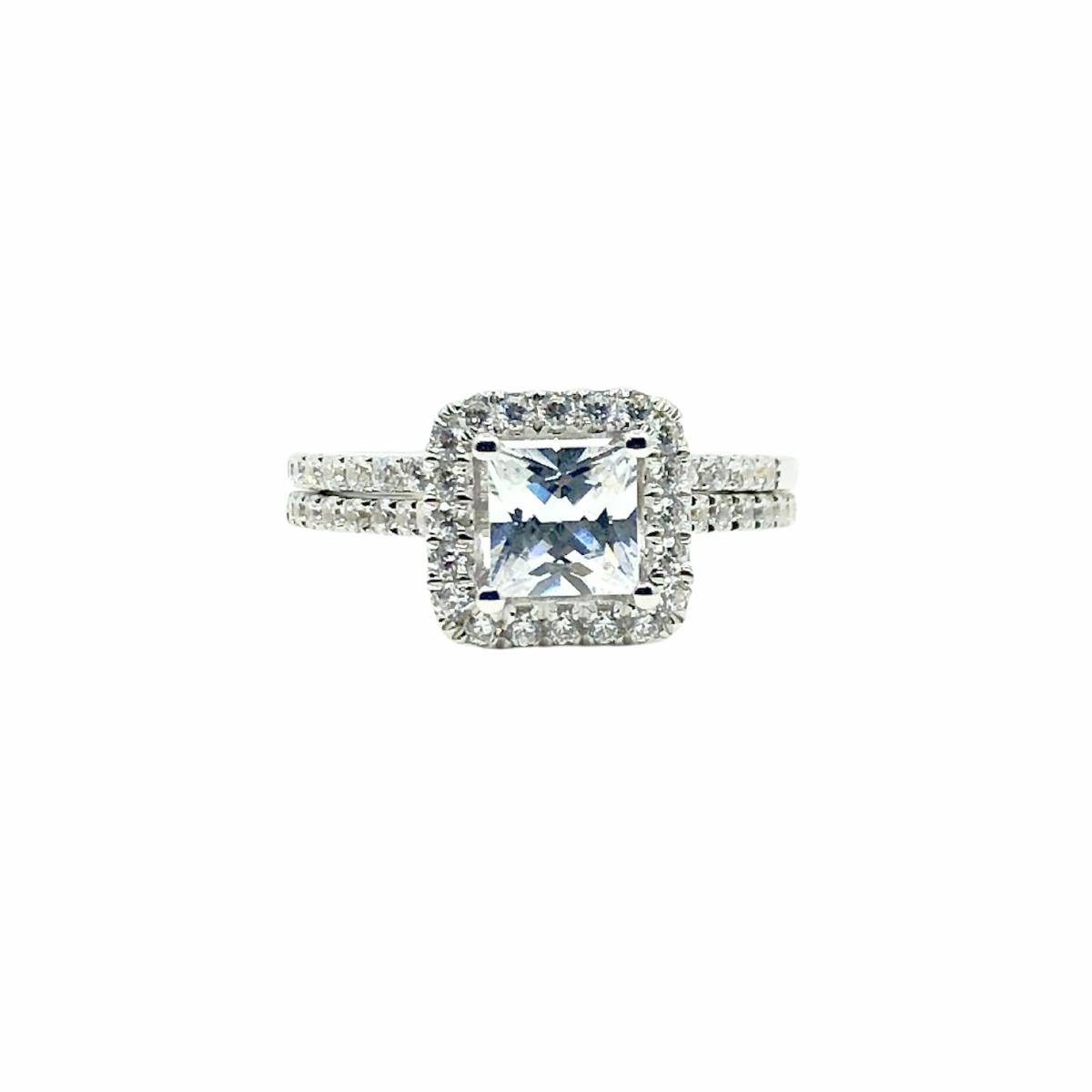 Princess Diamond Fancy Engagement Ring 2.25cttw in 14K Gold with match ...