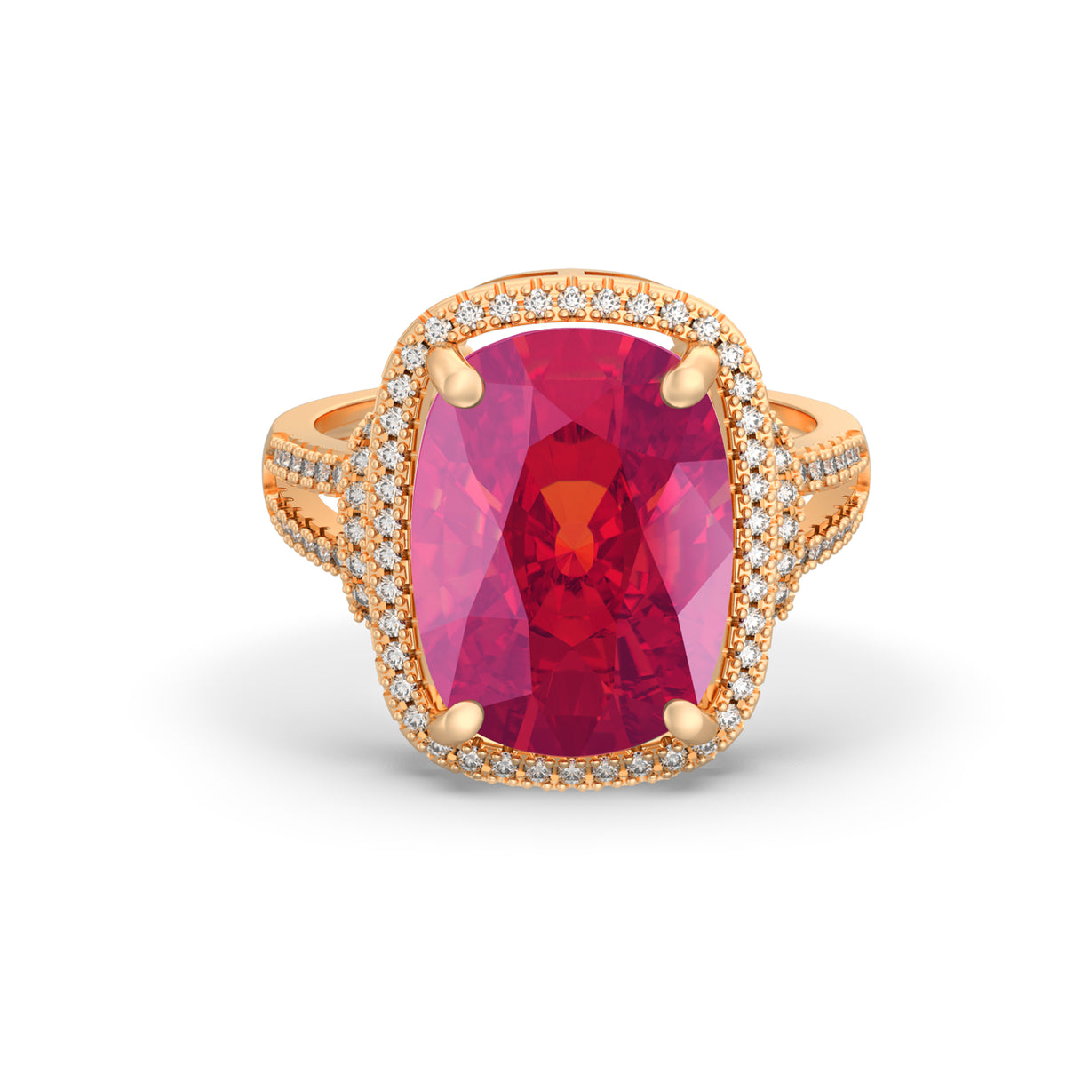 “RF85157" Ring with 6.10ct Pink Rose — Diamond Marquise