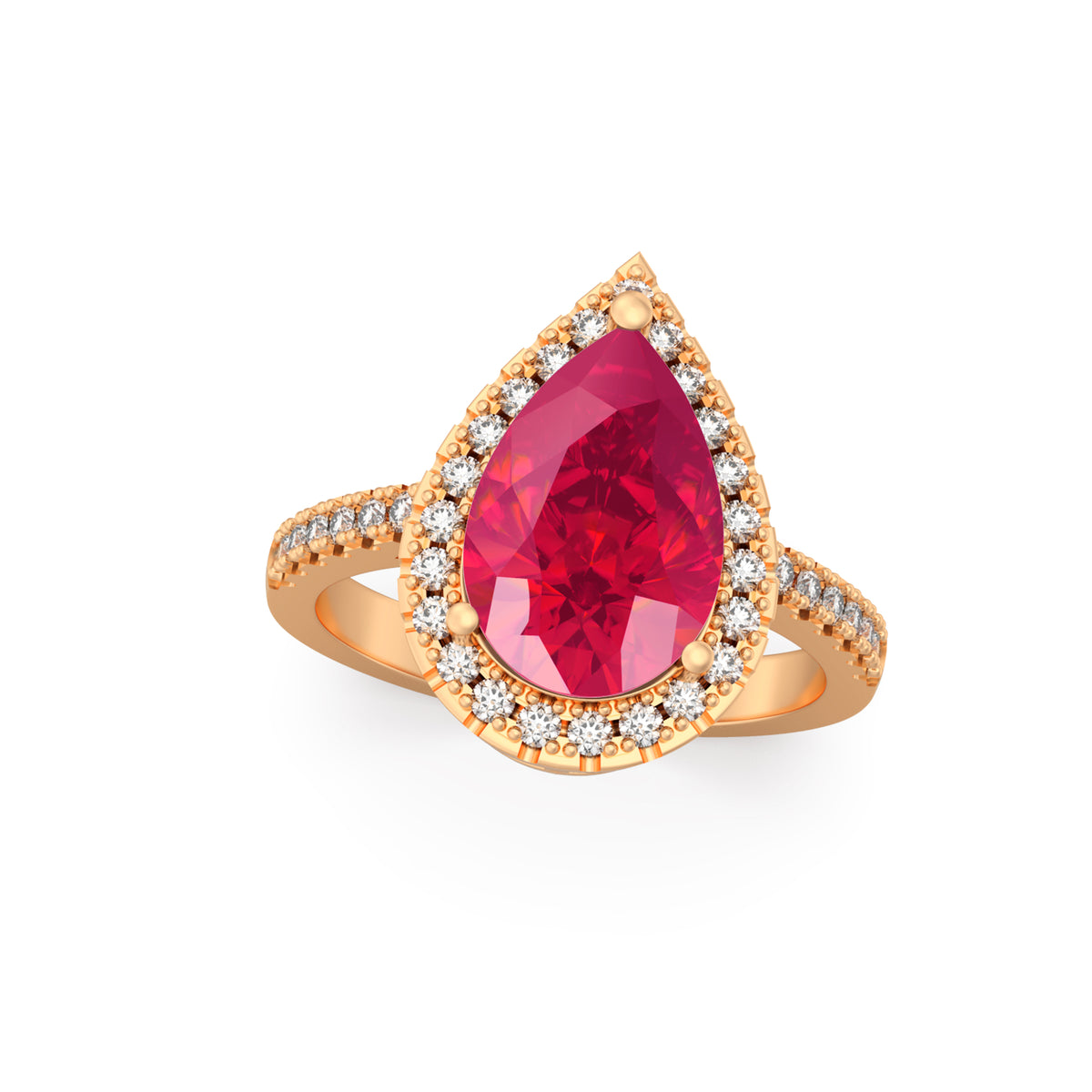 “Perfect pair" Ring with 3.05ct Pink Rose — Diamond Marquise