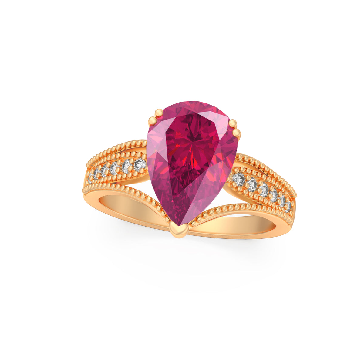 “Made in heaven" Ring with 3.06ct Pink Rose — Diamond Marquise