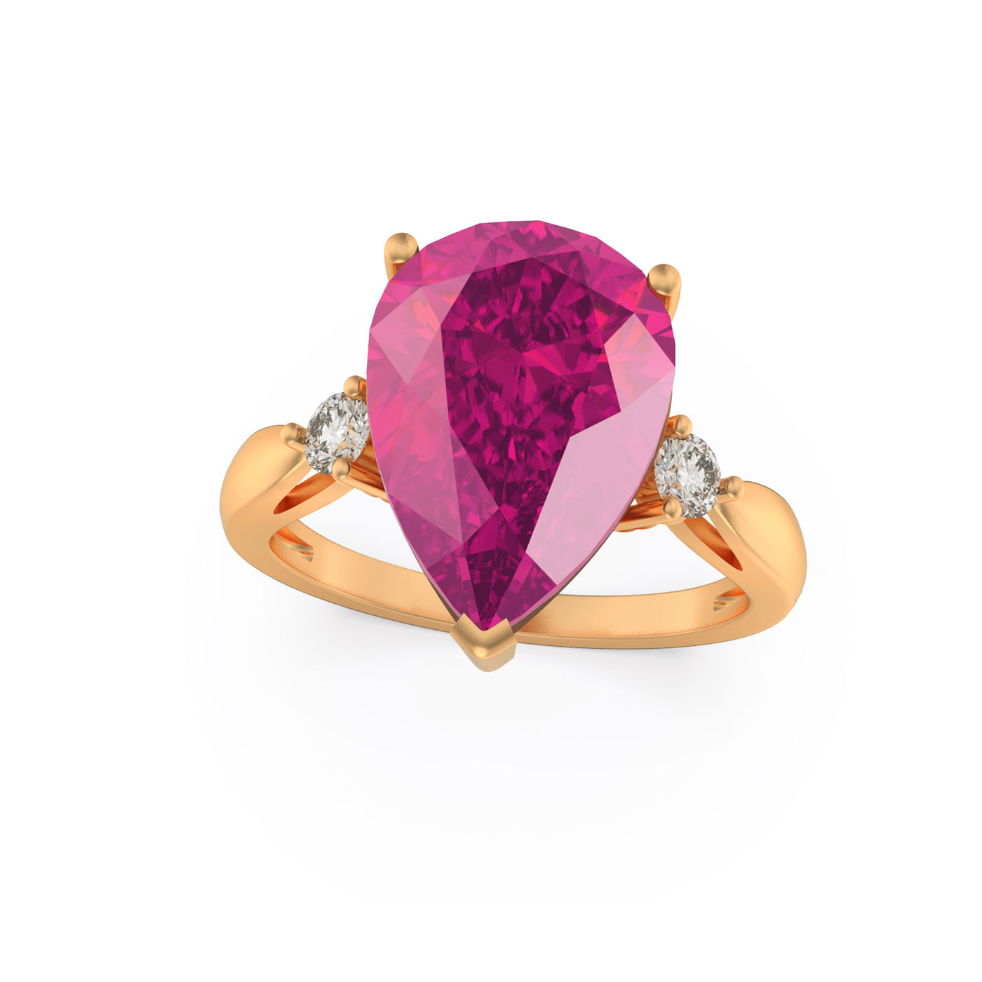 “Big Rock" Ring with 5.41ct Pink Rose — Diamond Marquise