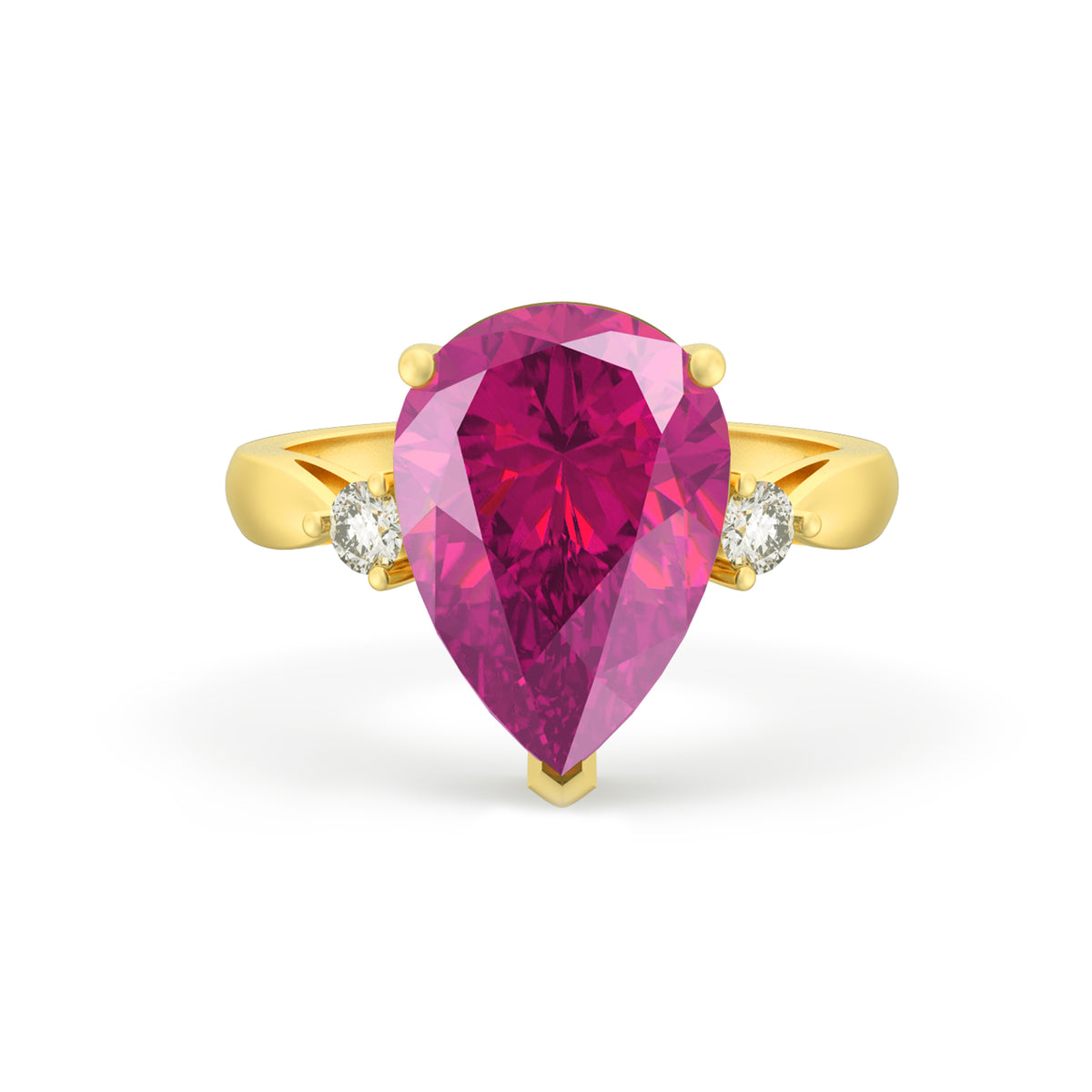 “Big Rock" Ring with 5.41ct Pink Rose — Diamond Marquise