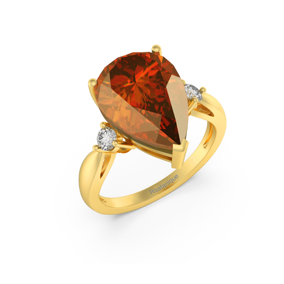 "Big Rock" Ring with 5.41ct Roatanique — Diamond Marquise